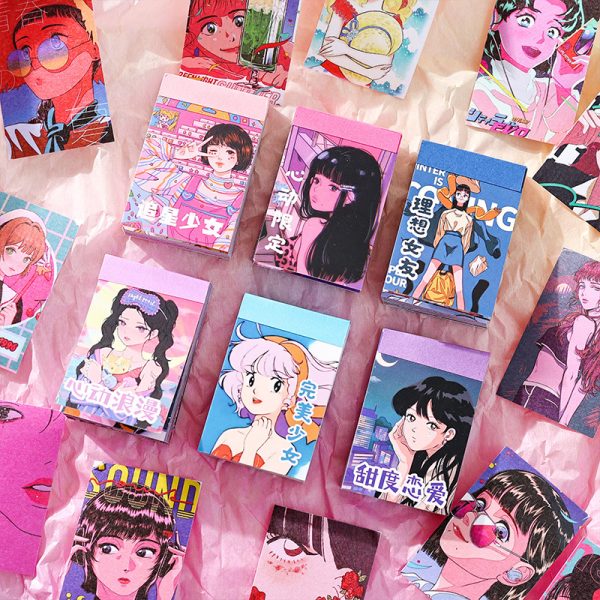 Retro Japanese Kawaii Comic Girl Decorative Stickers | Preeti